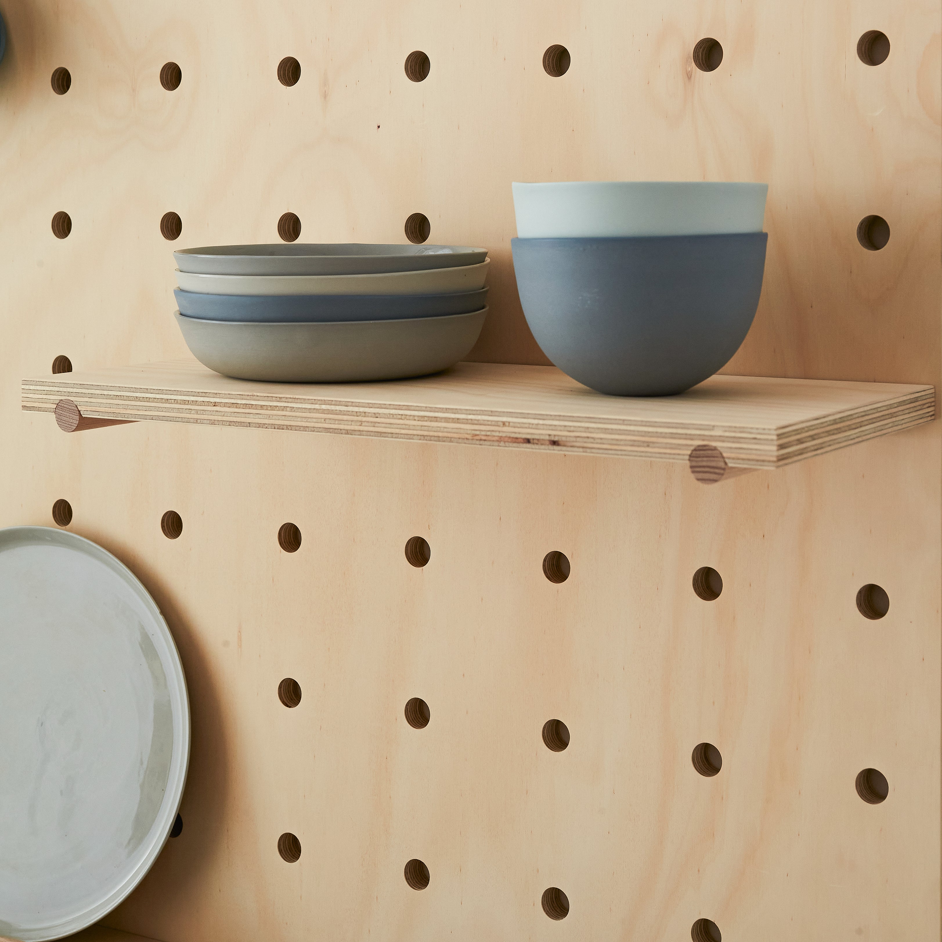 Pegboard Shelf | Wooden Pegboard Wall Shelf | So Watt