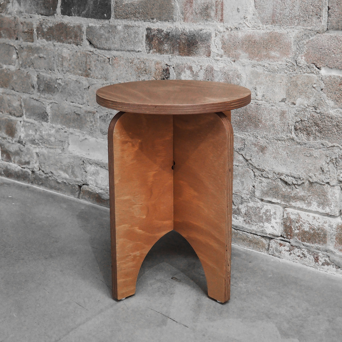 Cognac Plywood Billi Stool | Stained Timber Stool | So Watt