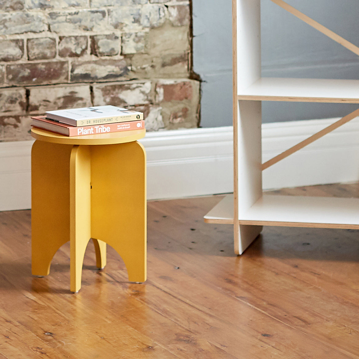 Mustard Plywood Stool | Mustard Stool & Chair | So Watt