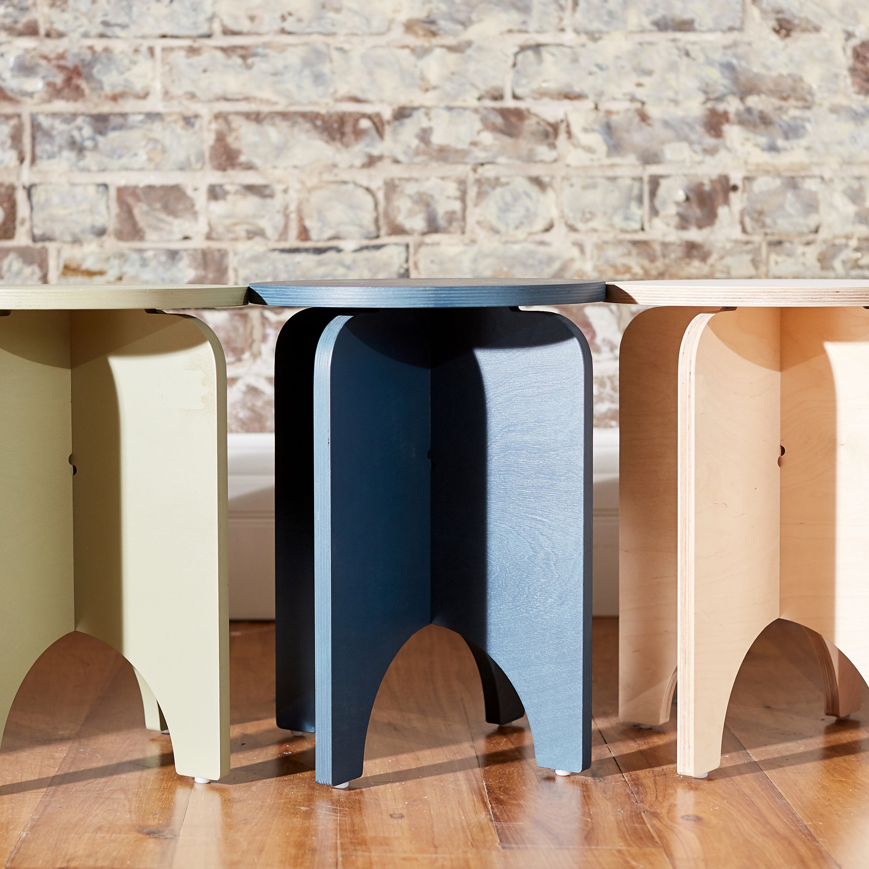 Navy Plywood Stool | Navy Stool & Chair | So Watt